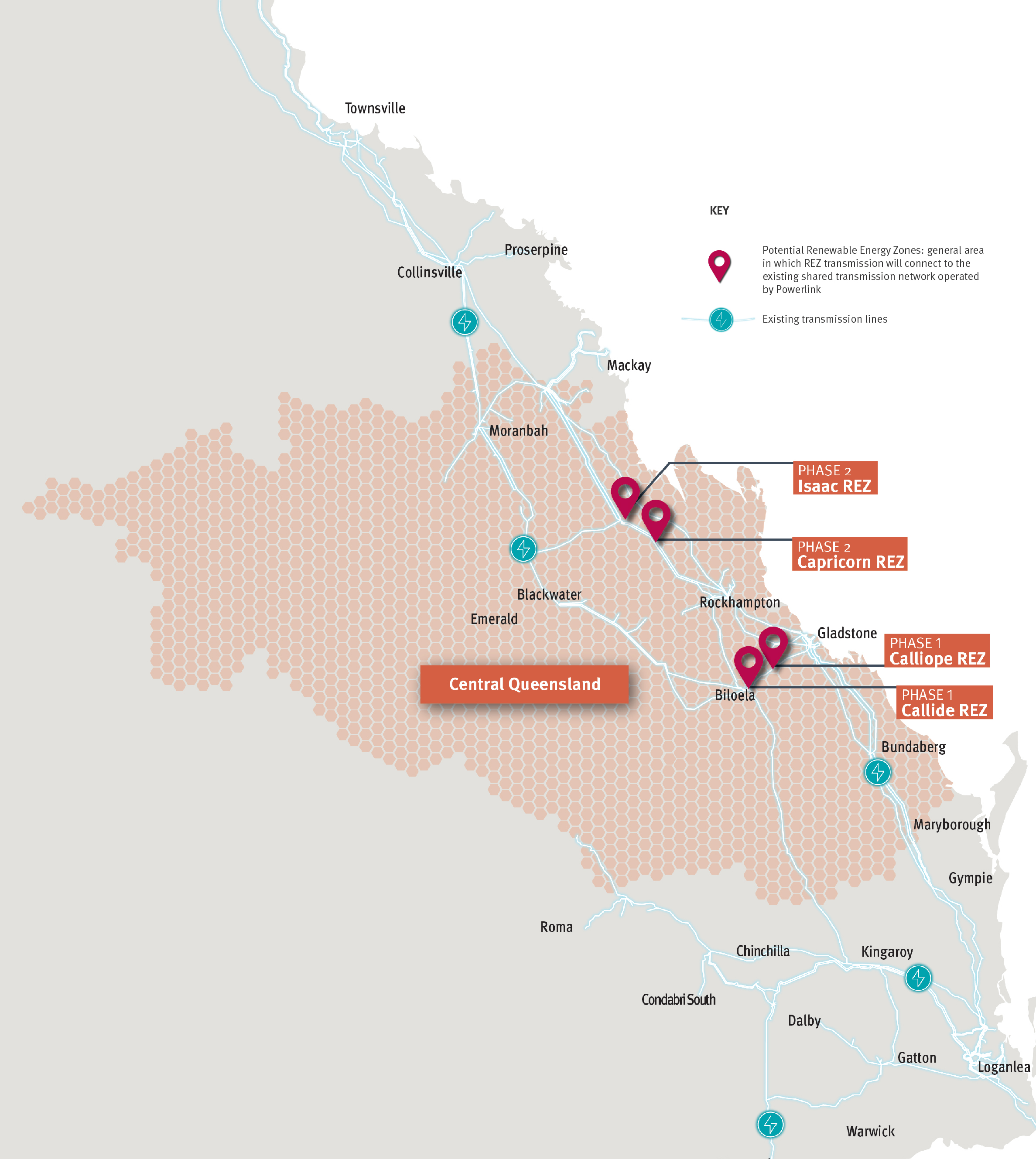 REZ Central Region Map - zoomed version | Powerlink
